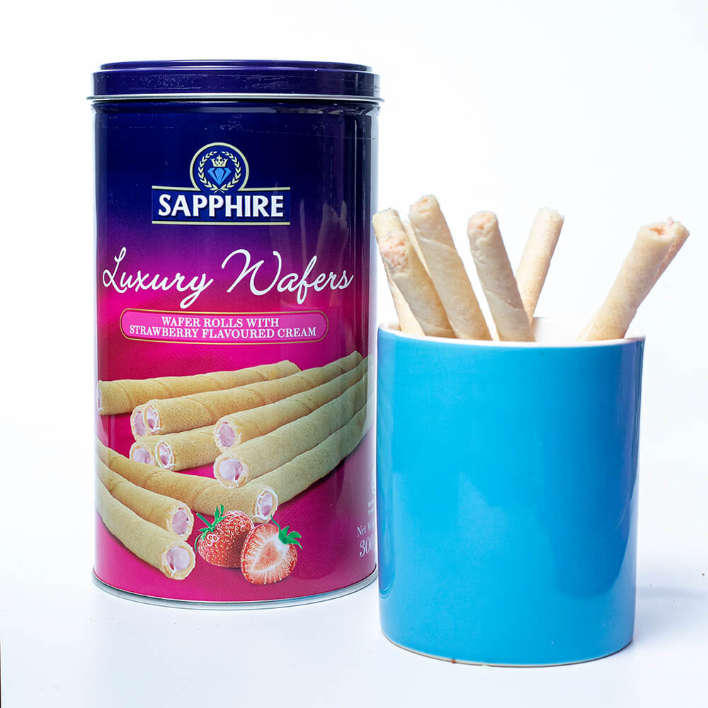 Wafer Rolls with Strawberry Cream 300g – Sapphire Confectionery