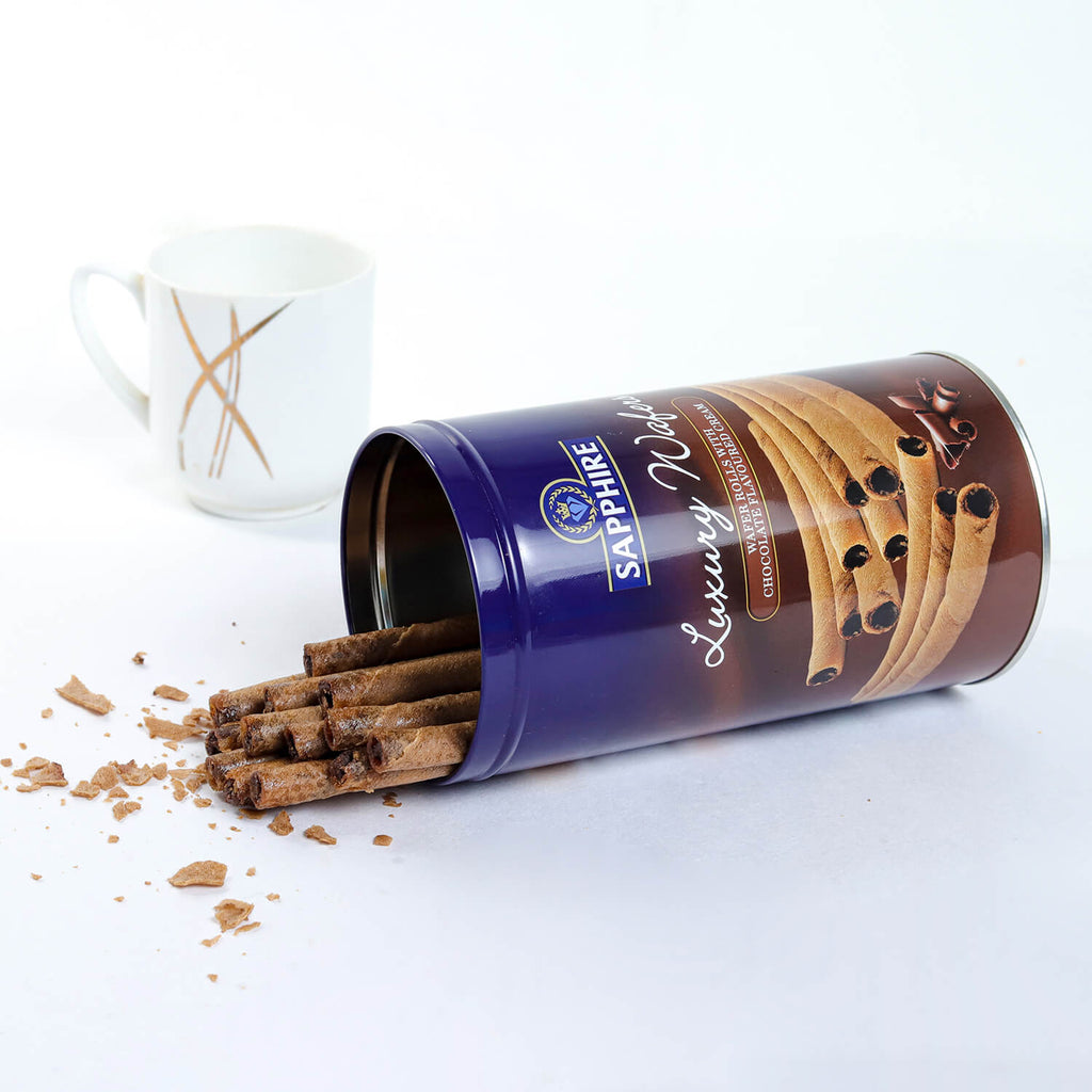 Wafer Rolls with Chocolate Cream 300g – Sapphire Confectionery