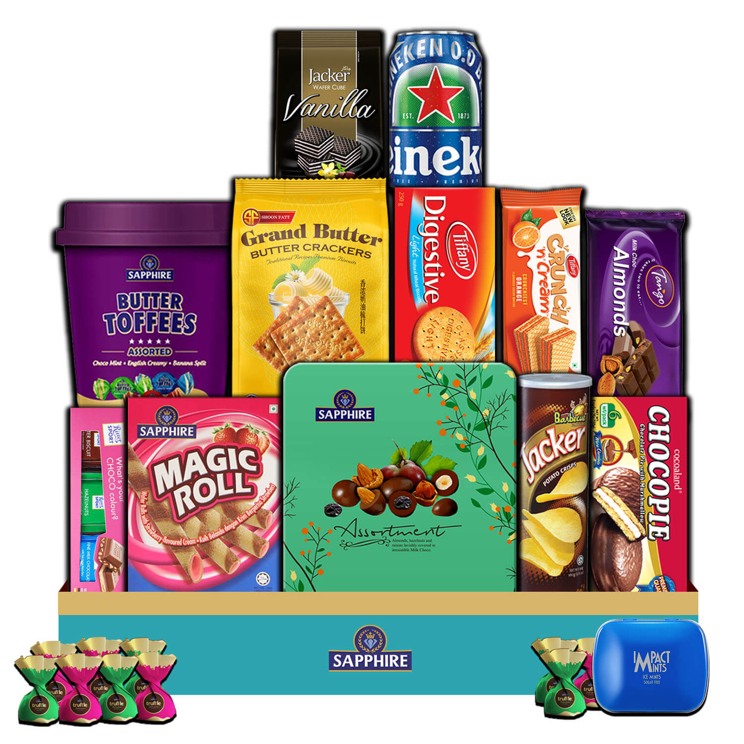 Sapphire Gift Hamper Green Box | Premium Sweet, Savory & Snacks Gift B ...