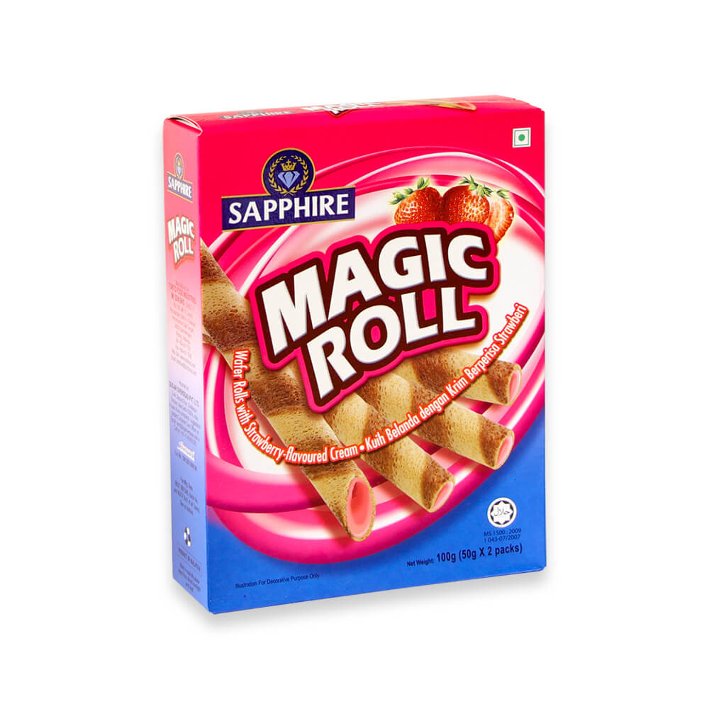 Sapphire Magic Roll Strawberry 100 g – Sapphire Confectionery