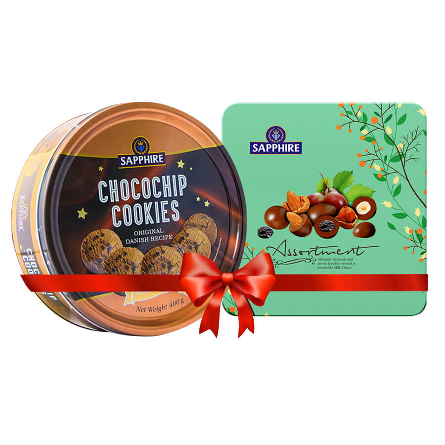 Assortment Chocolate Nuts 200g + Cookies 400g – Sapphire Confectionery